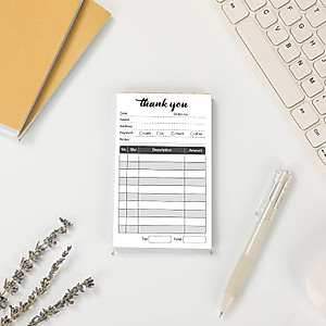 Ctosree 20 Pack Thank You Receipt Book for Small Businesses 3.5x5.5 Inch 2 Part Carbonless White Yellow Receipt Pad, 100 Sheets Per Pad