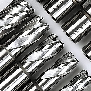 OSCARBIDE Annular Cutter Set 13pcs 3/4"Weldon Shank 1"Cutting Depth and 7/16 to 1-1/16 inch Cutting Diameter Mag Drill Bits for Magnetic Drill Press with 2 pcs Pilot Pins