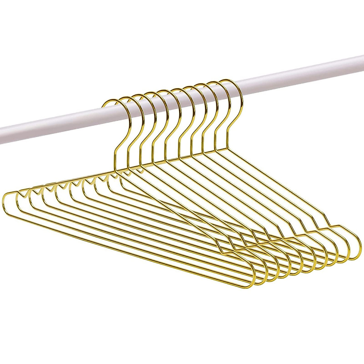 Tosnail 30 Pack 16.5" Stainless Steel Strong Wire Metal Hangers, Heavy Duty Clothes Hangers, Space Saving Closet Organizer - Gold