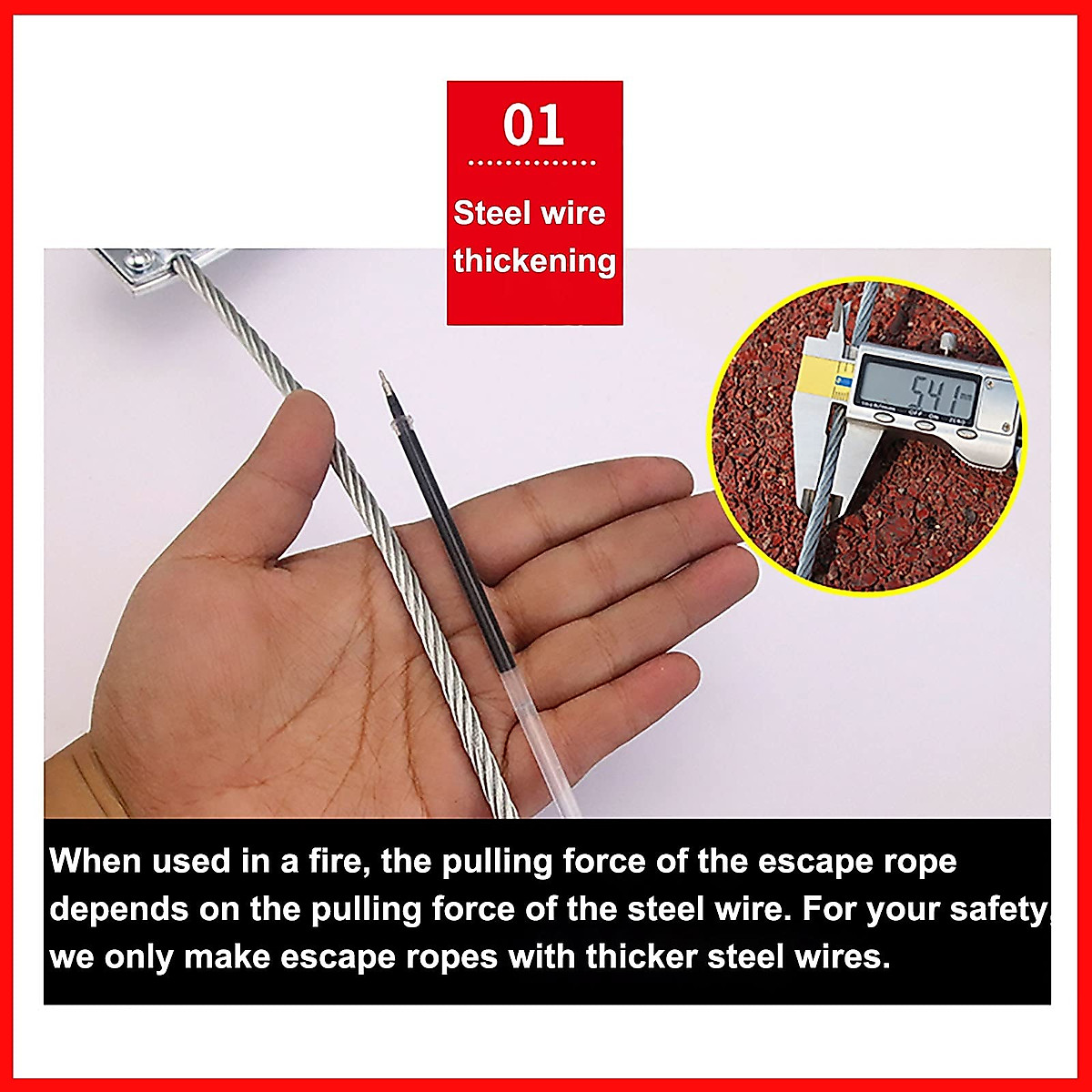 Soft Ladder Rope Wire Fire Escape Aluminum Alloy Home Fireproof High Altitude Rescue Project Climbing Compact & Reusable Excellent Load Bearing Capacity,8m/26.3ft