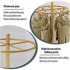 SLVUAFRN Floor-Standing Rotating Clothing Display Rack, Portable Retail Round Garment Rack Garment Rack, Hanging Apparels Shelf for Bedrooms Boutiques Commercial Gift Shop Laundry Room