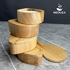 NEOUZA Coffee Round Paper Filter Container Shower Screen Holder for Espresso Machine Portafilter Moka Pot AeroPress, White Ash