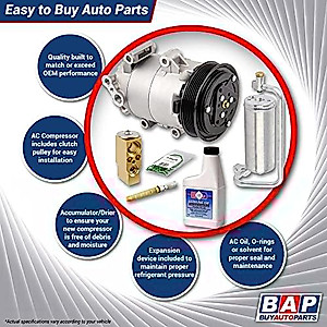 AC Compressor & A/C Kit For Chevy GMC Pickup Suburban K5 Blazer Jimmy - Later Model Square Body w/Gas Engine - BuyAutoParts 60-81936RK New