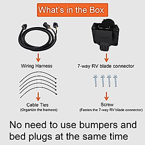 56070 7-Pin 7-Foot Trailer Wiring Harness,Vehicle-Side Truck Bed 5th Wheel & Gooseneck Trailers Extension Compatible with Ford,GMC,Chevrolet,Ram,Dodge,Nissan,Toyota 1997-2021