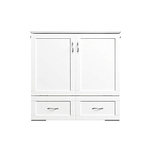 Bowery Hill Wood Twin Extra Long Murphy Bed Chest in White