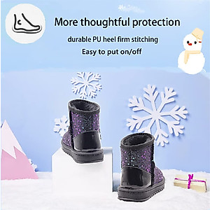 Sugmzox Girl's Boots Girls s Glitter Boot Anti-Slip Outdoor Warm Winter Boots(Toddler/Little Kids) black size 2
