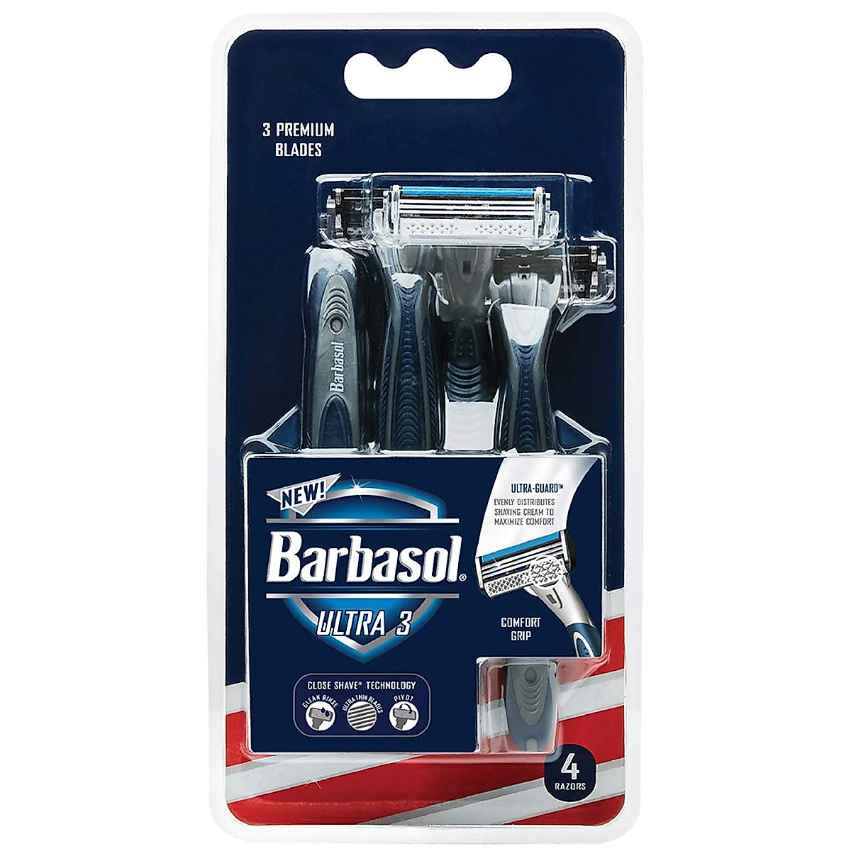 Barbasol Ultra 3 Premium Disposable Razor, 4 Count
