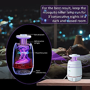 Careland Plug in Mosquito Zapper Lamp Indoor Use Electric Bug Zapper Fly Insects Trap with UV Light Attractant