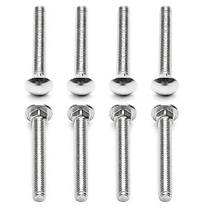 MroMax 8PCS Carriage Bolts M8x60mm Half Round Head Square Neck Bolt Fasteners 304 Stainless Steel Neck Carriage Bolt Silver Tone