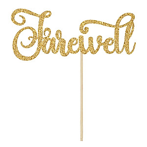 Farewell Cake Topper, We Will Miss You, Farewell Cake Decorations, Graduation/Going Away/Retirement/Goodbye Party Decorations, Gold Glitter