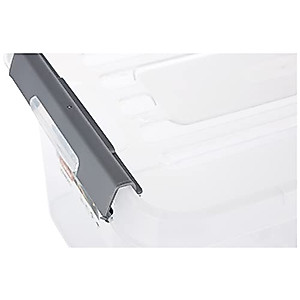 Allibert "Handy Plus" Storage Box with Lid, Transparent/Silver, 15 Litre , 49x40x20 cm