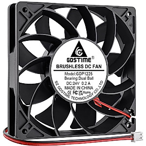 GDSTIME 24V DC Brushless Cooling Fan, 120mm Case Fan, Dual Ball Bearings 120mm x 120mm x 25mm Cooler Fan
