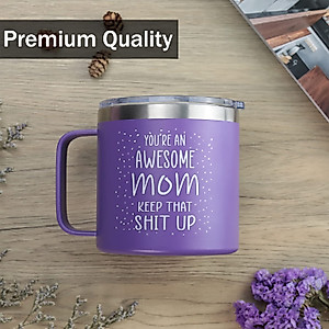 Mom Birthday Gifts from Daughter Son Husband Mother Day Gift for MOM Grandma Wife Best Mom Ever Gifts Birthday Gifts for Women Funny Unique Travel Coffee Mug Mom Tumbler Cup Gift for Mother in Law