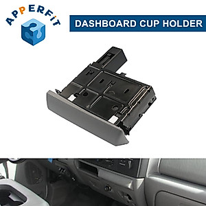 APPERFiT in Dash Cup Holder Replacement for 2005-2007 Ford F250 F350 F450 F550 Super Duty Truck Gray Replaces 5C3Z-2504810-AAD
