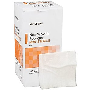 McKesson Non-Woven Sponges, Non-Sterile, 4-Ply, Polyester/Rayon, 4 in x 4 in, 200 Per Pack, 1 Pack