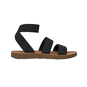 CUSHIONAIRE Women's Indego Stretch Sandal, Black 8.5