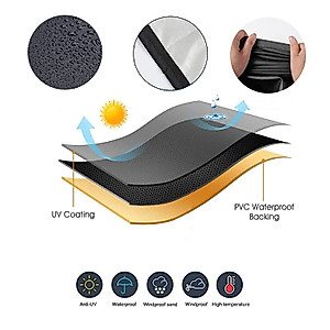 CoverFml Patio Umbrella Cover-420D Waterproof Rectangular Umbrella Cover-Fits 6-9Ft Outdoor Market Parasol, 13Ft Double Sided Umbrella(Coffee) .