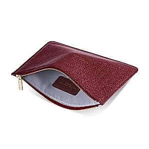 KATIE LOXTON Always Shine Bright Womens Medium Vegan Leather Clutch Perfect Pouch Red Shimmer
