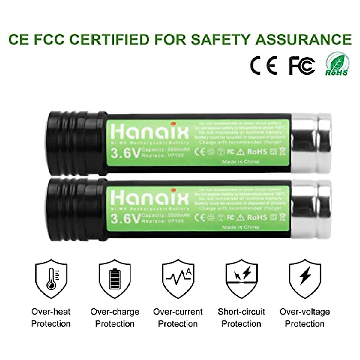 2 Pack 3.6V 3500mAh Replacement for Black and Decker Versapak Battery VP100 VP100C VP105 VP105C VP110 VP110C VP130 VP142 VP143 VP7240 Black and Decker Power Tools(Ni-MH Battery)