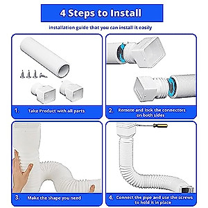 REBAGU Gutter Downspout Extensions 2 Pack – Non-Cracking Plastic Down Spout Drain Extension for Yard – Easy Installation Expandable Rain Gutter Downspout – Adjustable Shape Downspout Adapter (Black)