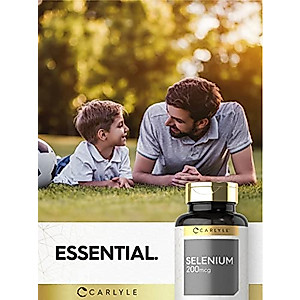 Selenium Supplement | 200mcg Tablets | Vegetarian, Non-GMO, Gluten Free | by Carlyle