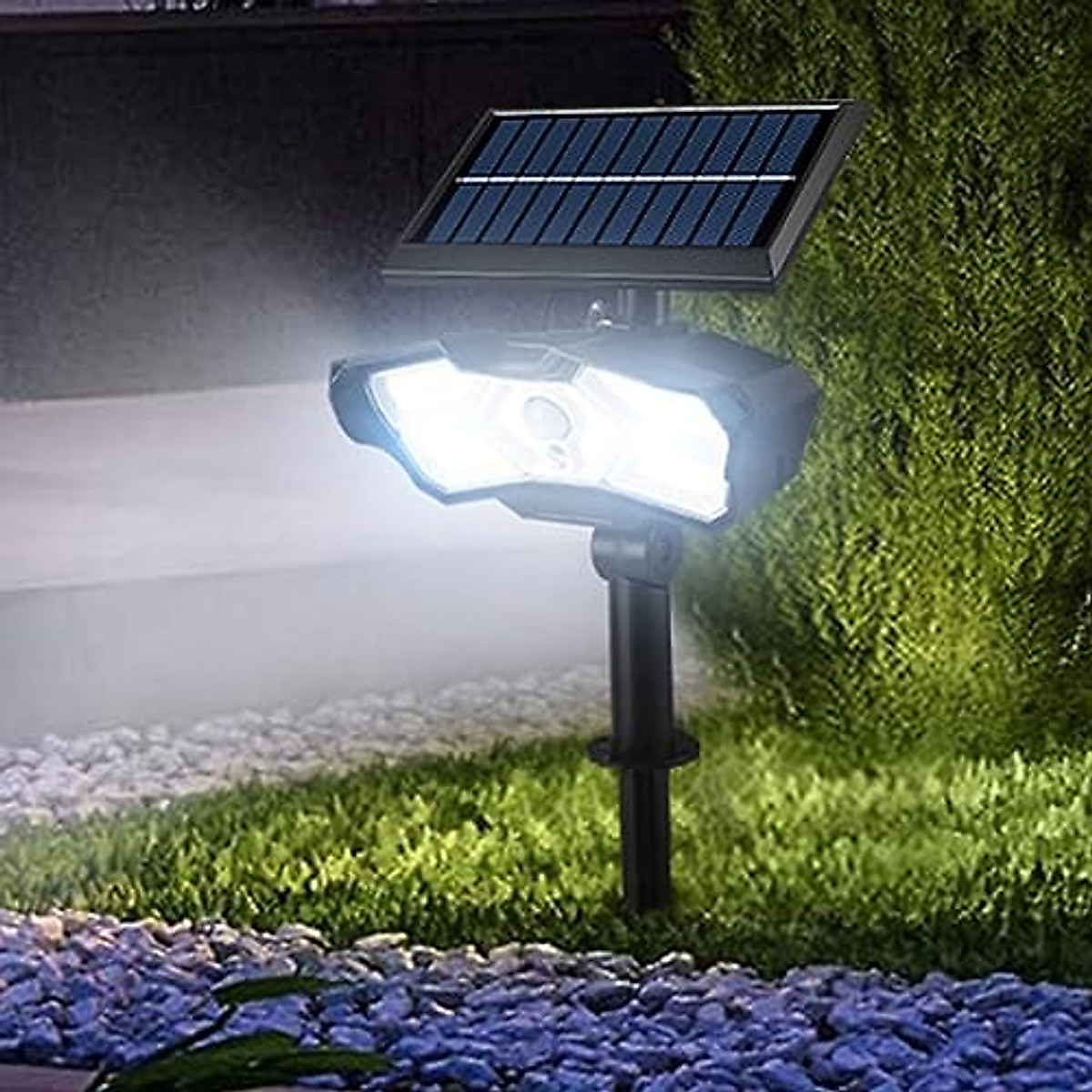 Oumefar Solar Landscape Spotlights, Multi Angle Lighting Adjustable Waterproof Bright Solar Flood Lights Auto Induction for Lawn (ASTEY-KXK-600-128COB)