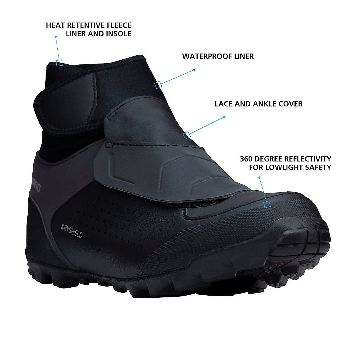 SHIMANO SH-MW501 Affordable SPD Shoe for The Cold and Wet, Black, 7.5-8 Men (EU 41)