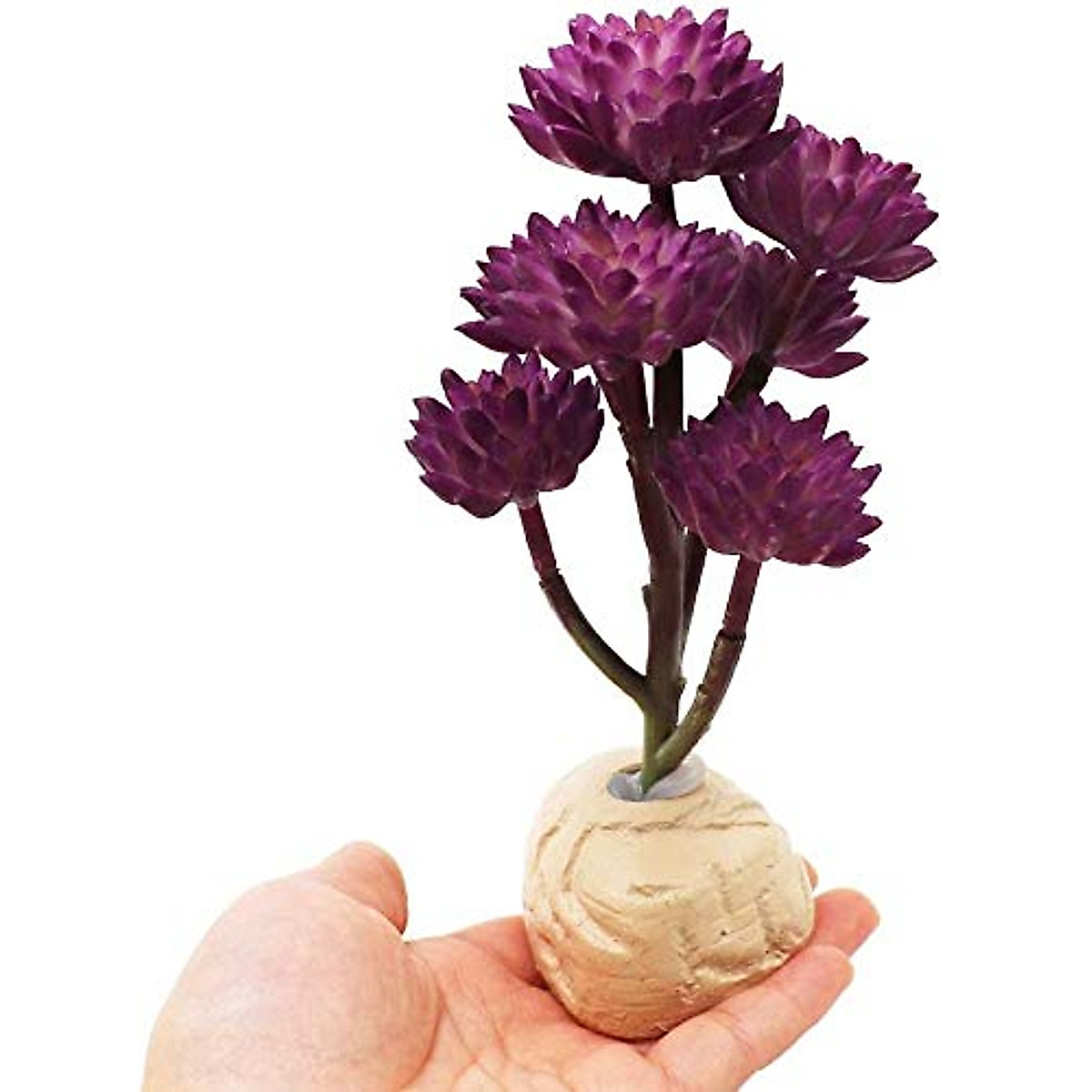 KERUIDENG Reptile Plants Artificial Terrarium Plants Reptile Plastic Plants for Reptile Habitats with Base -Purple…
