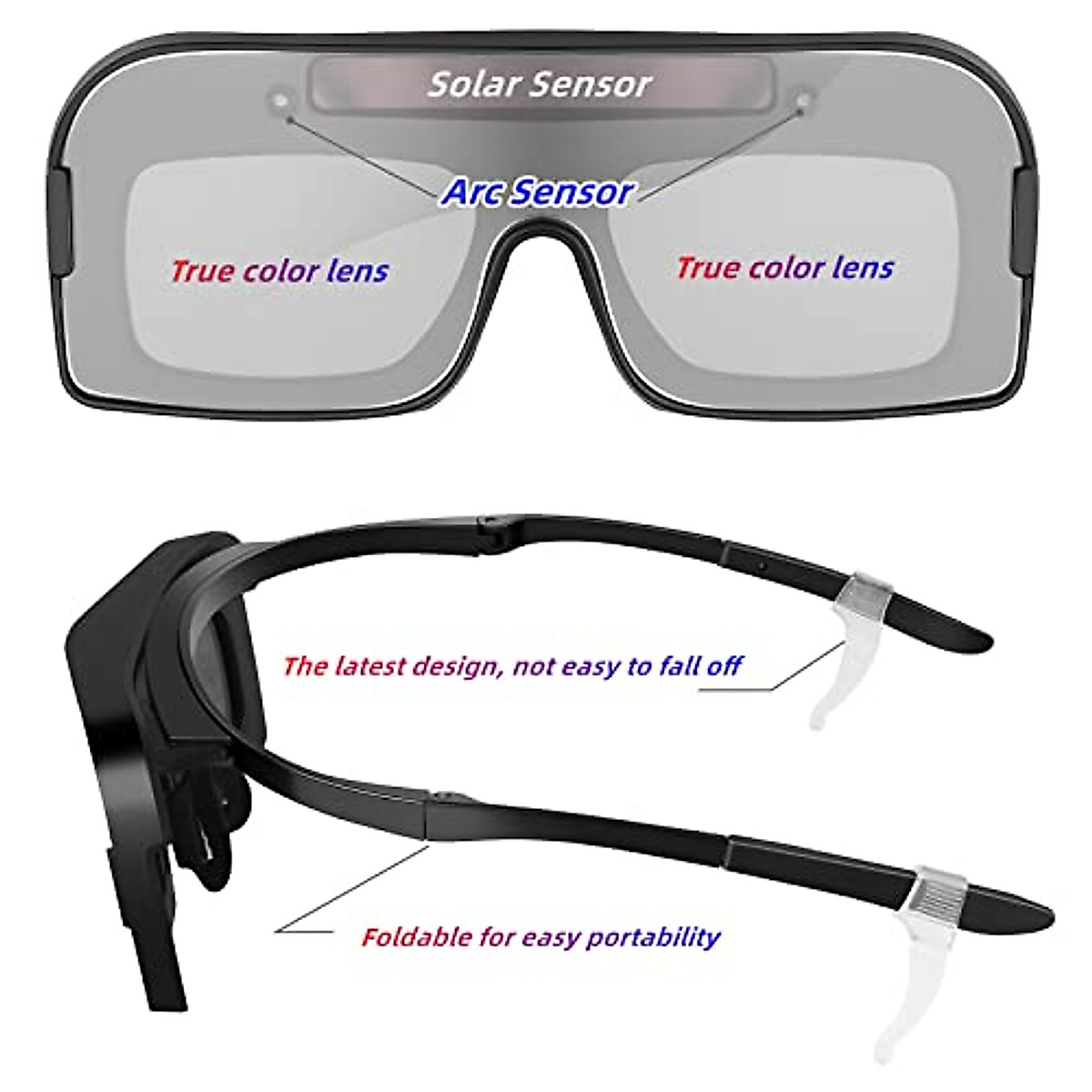 SZSYSMGH True Color Welding Glasses Protective Mask,Welder Glasses Solar Automatic Dimming Welding Goggle for TIG MIG MMA Plasma