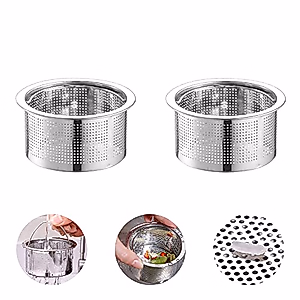 SooGree 2 Pack Sink Drain Strainer,3 inch Diameter with Handle,304 Stainless Steel Kitchen Sink Strainer,Perfect for Kitchen Sinks,Rust Free,Anti Clogging (Long Shape)
