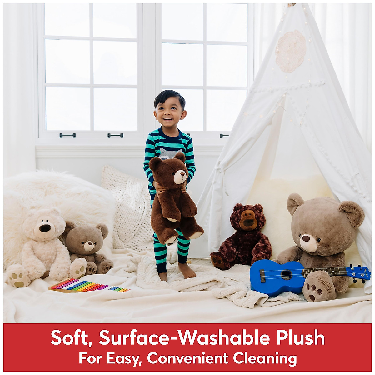 GUND Finley Teddy Bear, Premium Stuffed Animal for Ages 1 and Up, Chocolate Brown, 13”