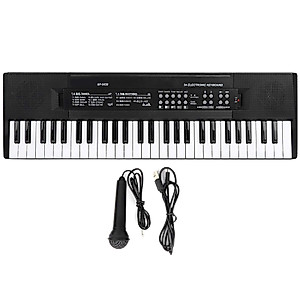54‑Key Electronic Piano Keyboard with Microphone, 8 Tones 6 Songs 5 Rhythms 5 Percussions Portable Electronic Organ for Beginners