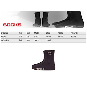 STORMR Neoprene Mens’ and Women's Neoprene Sock Available in 1.5mm or 3mm – Warm, Ideal for Surf Fishing, Water Sports and Hunting, Wear Alone or With Shoes and Boots, Large, (RS30N-L)