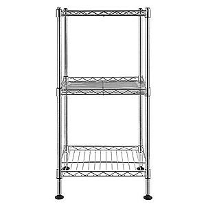 FRITHJILL 3-Tier Steel Wire Shelving Tower,Wire Shelving Metal Storage Rack Adjustable Shelves for Bathroom and Kitchen