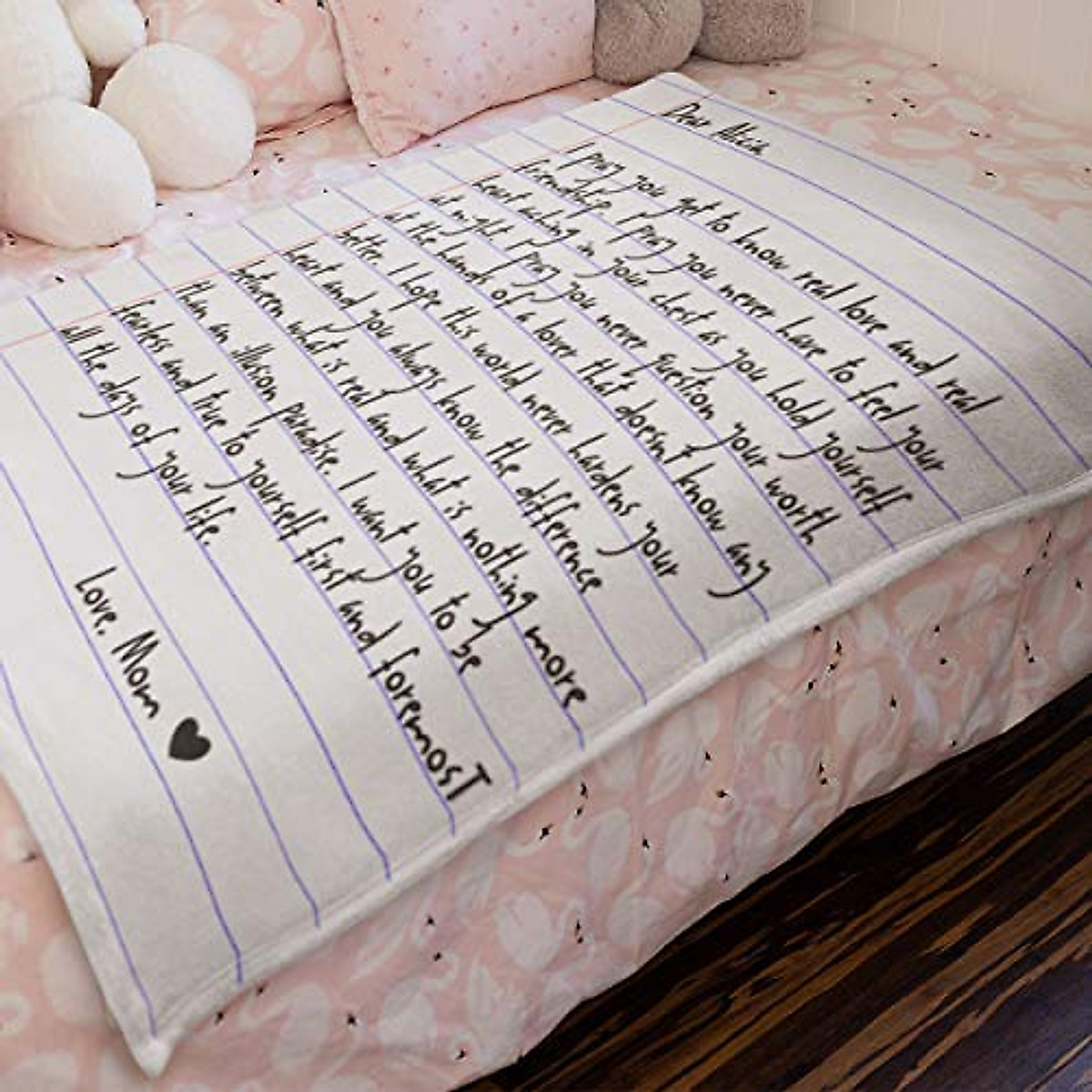 Personalized Letter Blanket Throw Fleece Custom Love Gift Inspirational Present to My Daughter Son from Mom Dad Customized Soft Perfect Wedding for Husband Wife Or Girlfriends (60 x 80)