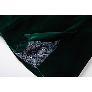 WZIKAI Mens Velvet Blazer One Button Slim Fit Solid Fashion Suit Jacket Sport Coat for Wedding Prom Dinner Party Green XXXL