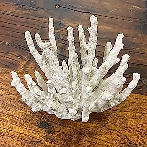 Abbott Collection 20-SEASHORE/40 Large White Flower Coral Decorative Resin Figurine