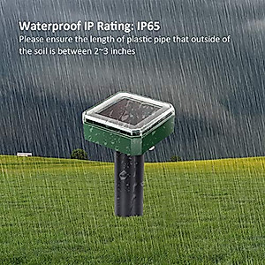 TM Marketplace Solar Sonic Mole Repellent 4 Pack Gopher Repellent Groundhog Detergent Protect Outdoor Lawn and Garden