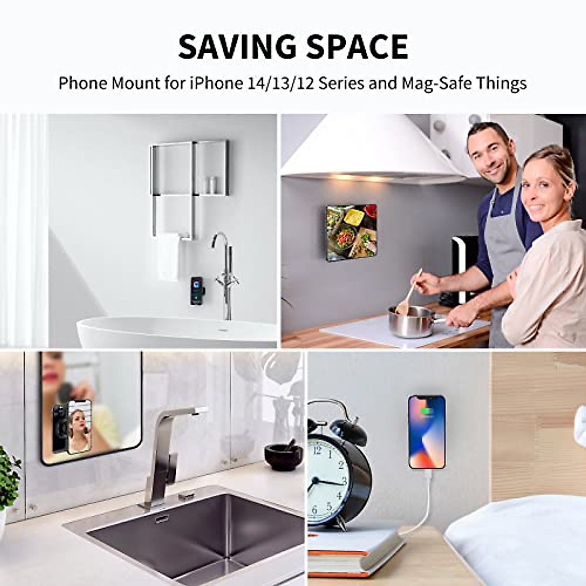 CAMOLO Magnetic Phone Mount, Car Phone Mount for Dashboard, 360° Adjustable Magnetic Wall Mount Compatible with Magsafe iPhone 14 13 12 Pro Max Mini