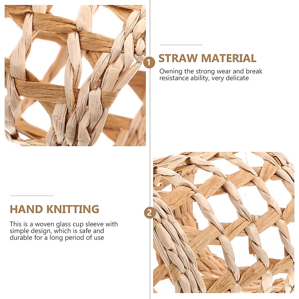 GANAZONO Rattan Vase Woven Vase Sleeve: 2pcs Wicker Cup Holder Rattan Tumbler Sleeves Handwoven Vase Sleeve Pencil Holder Table Centerpiece Decor for Home Garden Cup Sleeve