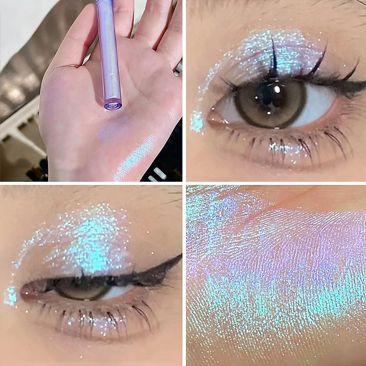 AMY'S DIARY 8 Colors Liquid Shimmer Eye Shadow Kit - Sparkling Metallic High Pigmented Glitter Eye Shadow, Quick Drying Long Lasting Creates Dimensional Beauty Eye Looks