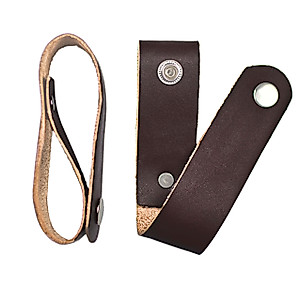 Leather bullWhip holder waist belt Holster Whip and mug Holder Holster Accessories for Better Security Original Cow Hide Leather Whip (Brown)