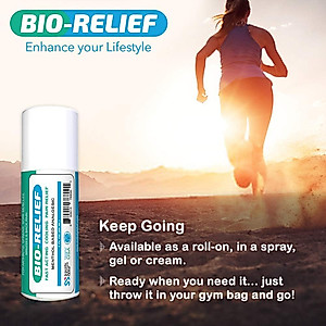 BIO-Relief Pain Roll On w 10% Menthol & Arnica | Highly Effective, Cool & Topical Pain Relief Extra Strength for Arthritis, Muscle, Joint, & Back - Easy Roll On Maximum Strength, Made in USA