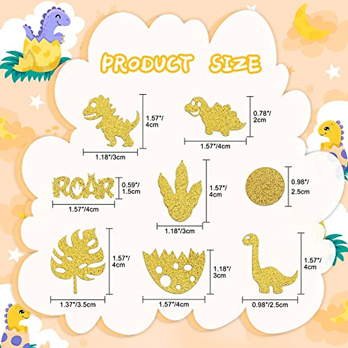 230 Pcs Dinosaur Confetti Dinosaur Table Decorations,Dinosaur Birthday Table Confetti Dinosaur Baby Shower Decorations,Cute Dinosaur Confetti Gold Confetti Dinosaur Baby Shower Supplies For Kids