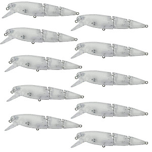10pcs Unpainted swimbait Fishing Lure Body 110mm 13.27g 3sections Blank Clear Hard Lures 8075