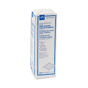 Medline Deluxe Non-Sterile Nonwoven 4-Ply Gauze Sponges, 3" x 3", Ideal for Wound Dressing, Pack of 4000