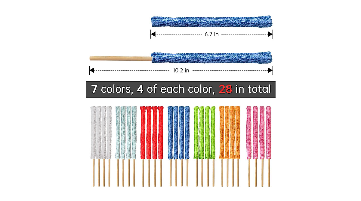 28Pcs Microfiber Detail Duster – Clean Tight Spaces Easily