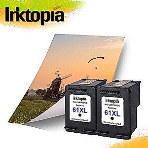 Inktopia Remanufactured Ink Cartridge Replacement for HP 61 XL 61XL (2 Black) CH563WN High Yield for HP Envy 4500 5530 5534 5535 OfficeJet 4635 4630 2620 Deskjet 2540 1056 1510 1000 Printer
