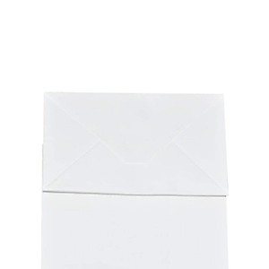 bagmad 100Pcs Pack 8x4.75x10 inch Medium White Kraft Paper Bags with Handles Bulk, Gift Bags, Craft Grocery Shopping Retail Birthday Party Favors Wedding Sacks Restaurant Takeout, Business (100)