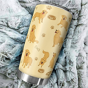 WmhrYpzhL Golden Retriever Dog Travel Mug Funny Dog Coffee Mug Stainless Steel Insulated Tumbler For Ice Drinks＆Hot Beverage Gifts Golden Retriever